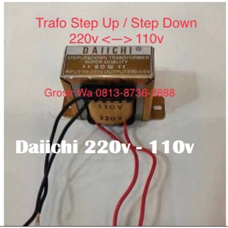 Jual Daiichi Trafo Step Up Step Down 220v -110v / 110v - 220v 60W | Shopee Indonesia