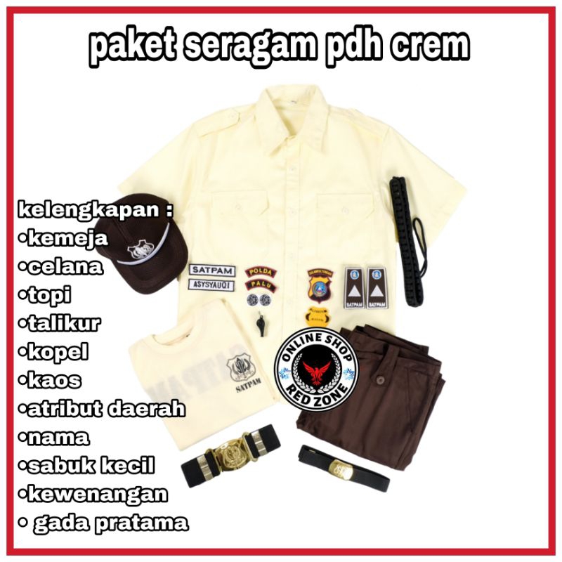 Jual Baju Seragam PDH Security Satpam Model Terbaru Coklat Krem Cream ...