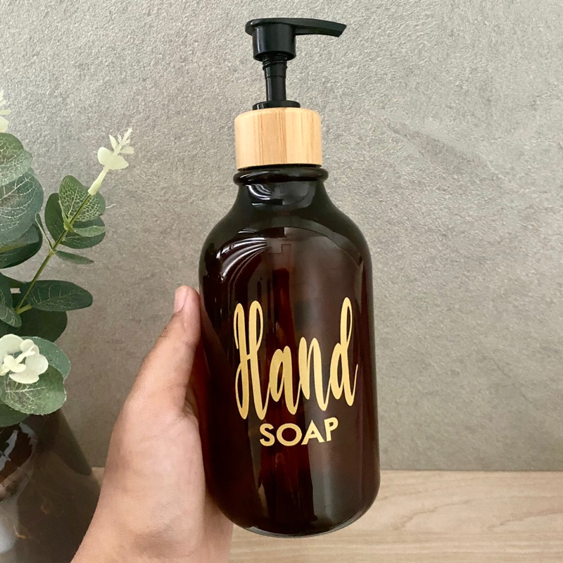 Jual BOTOL REFILL COKELAT PUMP KAYU 500ML BOTOL SABUN PREMIUM TEBAL ...