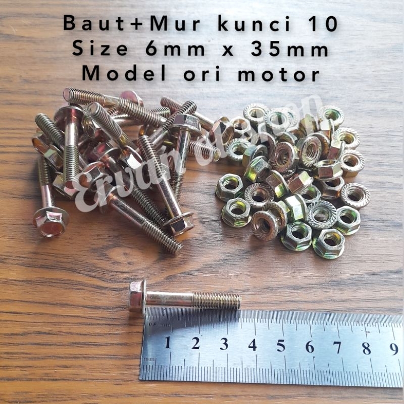Jual BAUT BAUD 10 KUNCI RING ATAU PAS MODEL ORI MOTOR 6MMX35MM SUDAH ...