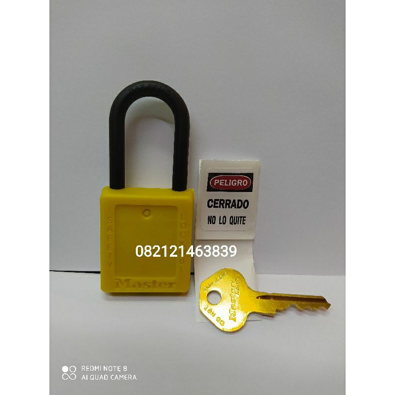 Jual MASTER LOCK 406YLW /406 Thermoplastic yellow safety padlock ...