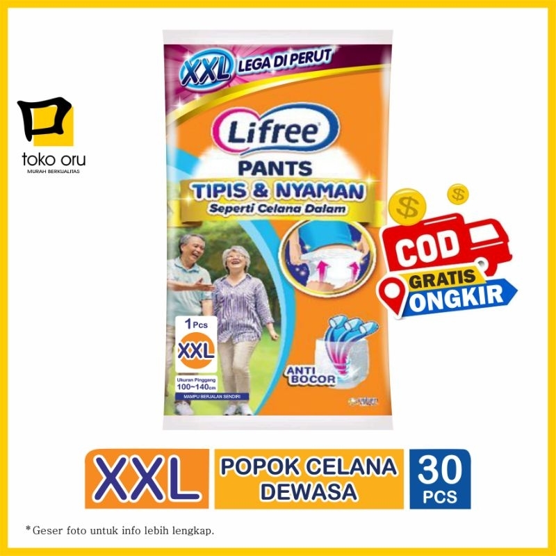 Jual Lifree XXL isi 30 pcs Popok Celana Dewasa | Shopee Indonesia