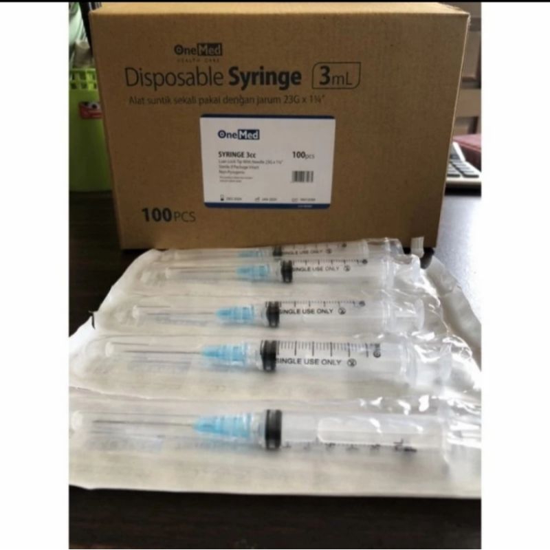 Jual SPUIT1 SYRINGE1 3CC/ 3ML ONEMED | Shopee Indonesia