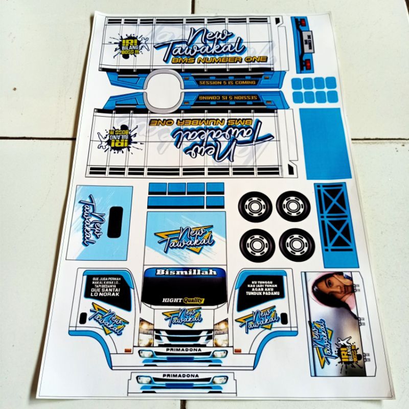 Jual stiker pola miniatur truk oleng 30 cm | Shopee Indonesia