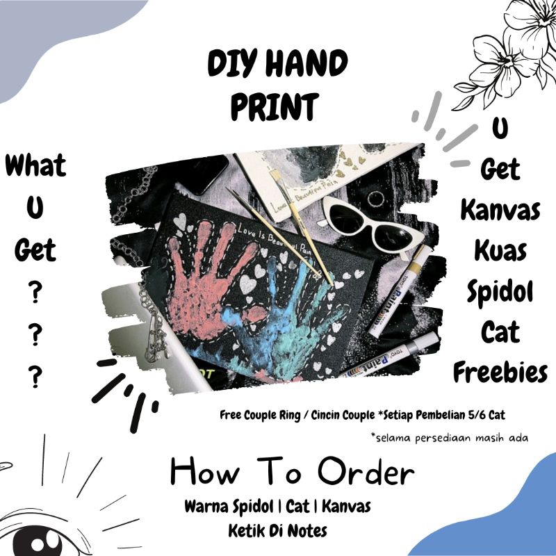 Jual (INCLUDE CAT, KUAS, EASEL, SPIDOL) DIY Handprint Painting KIT For ...