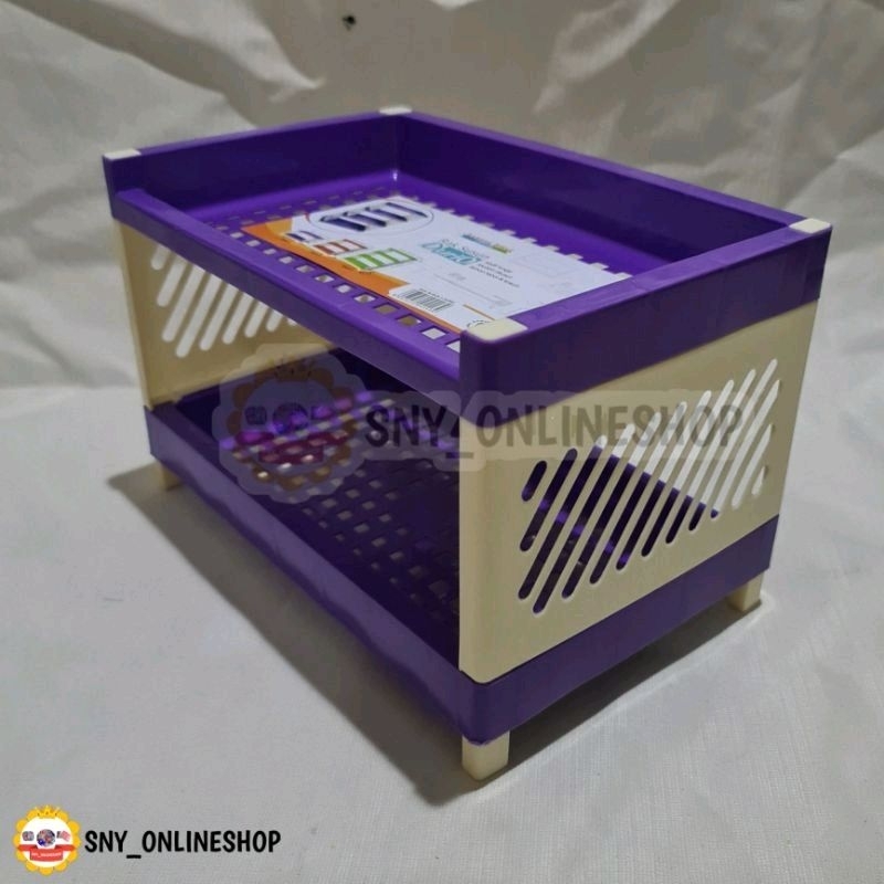 Jual Rak 2 Susun / Rak Serbaguna / Rak Susun Ungu Plastik Durio Lemony ...