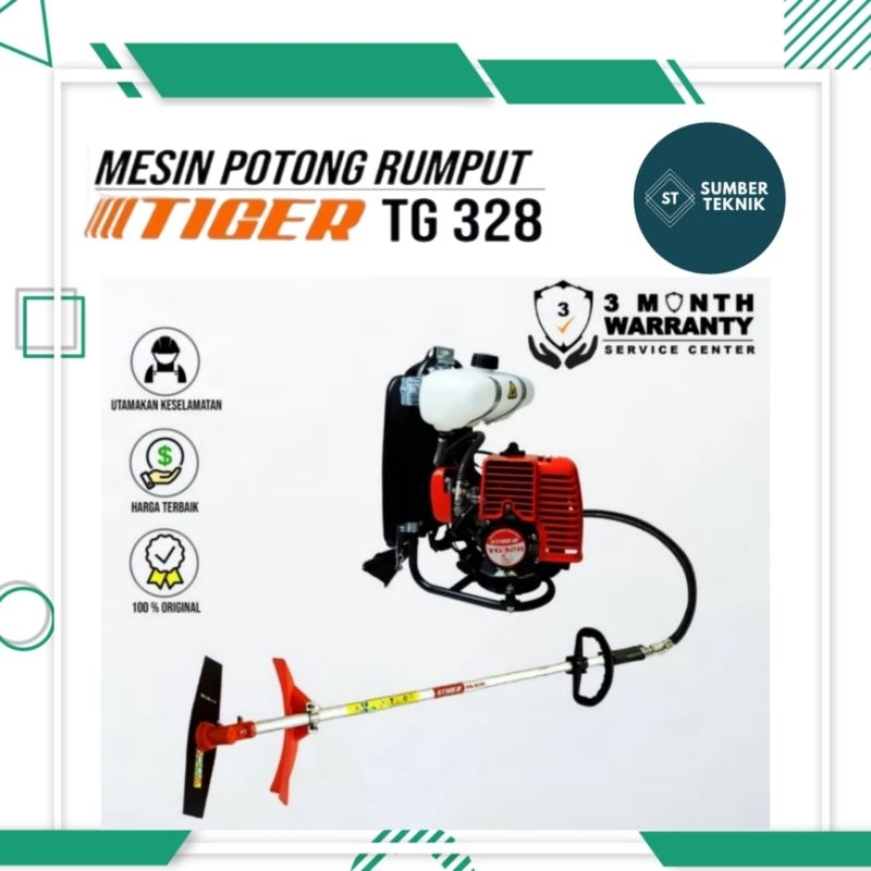Jual Mesin Potong Rumput Gendong 328 Bruss Cutter 2 Tak TIGER TG 328 ...