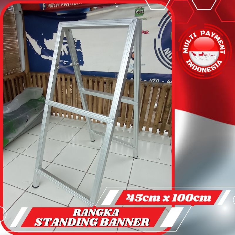 Jual RANGKA STANDING BANNER 2SISI 45CM X 100CM | Shopee Indonesia