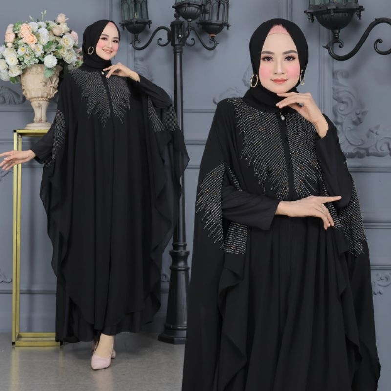 Jual Busui Abaya Kaftan Hitam Annisa Exclusive | Shopee Indonesia