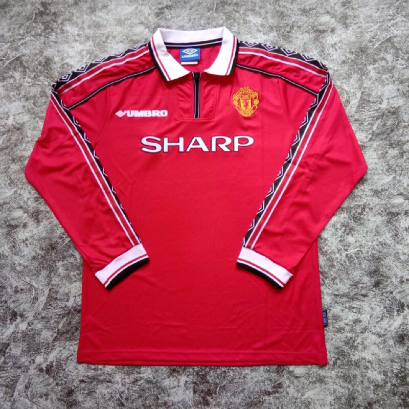 Jual Jersey Retro Manchester United Home 1998/1999 Long Sleeve (Red ...