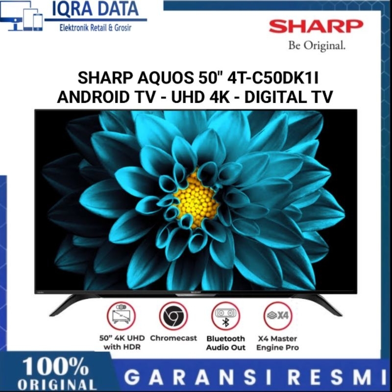 Jual SHARP AQUOS 50 INCH 4T-C50DK1I ANDROID TV - UHD 4K HDR - DIGITAL TV GARANSI RESMI 5 TAHUN ...