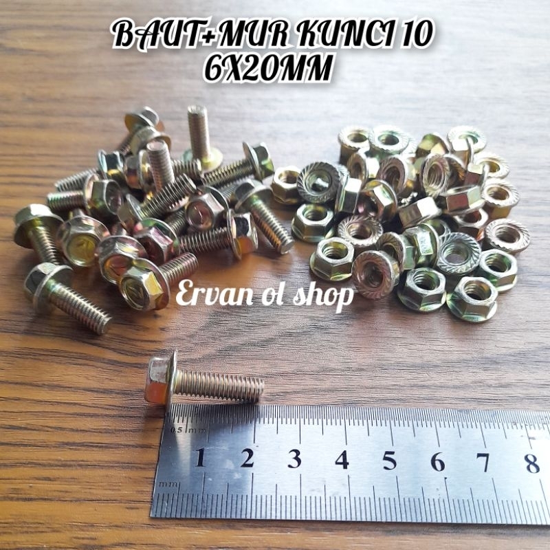Jual BAUT BAUD 10 KUNCI RING ATAU PAS MODEL ORI MOTOR 6MMX20MM SUDAH ...