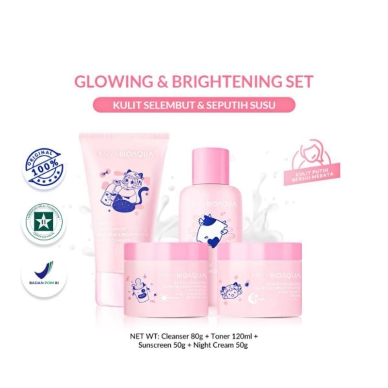 Jual BIOAQUA MILK NIACINAMIDE GLOWING & BRIGHTENING TEA TREE ...