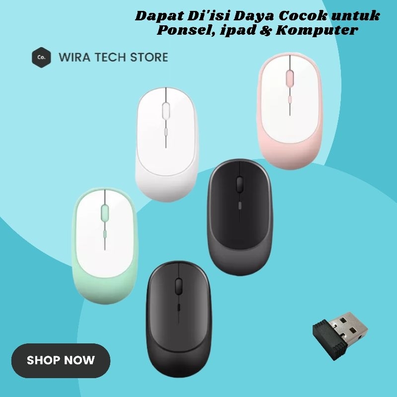 Jual Mouse Wireless Bluetooth Recharge Silent Click Ultra Slim Goojodoq ...