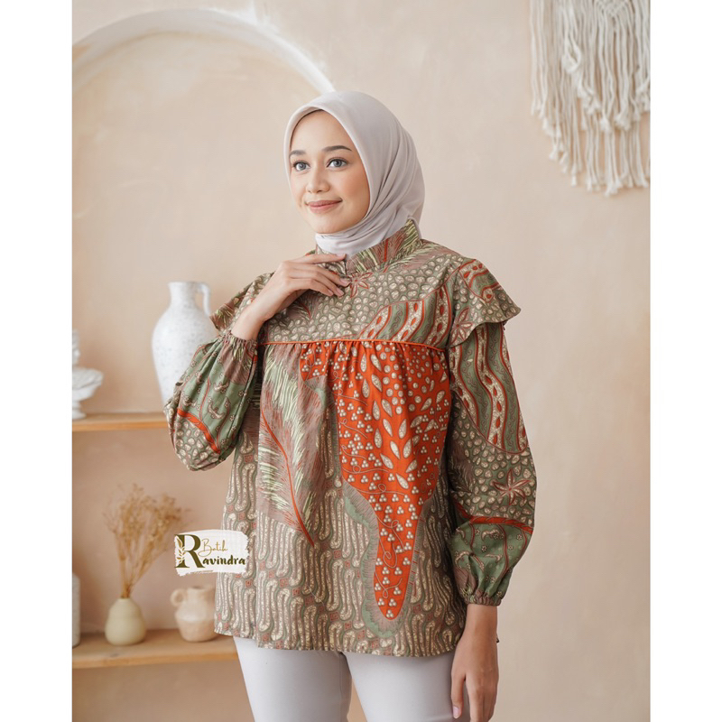 Jual Blouse Batik Hijau Daun | Shopee Indonesia