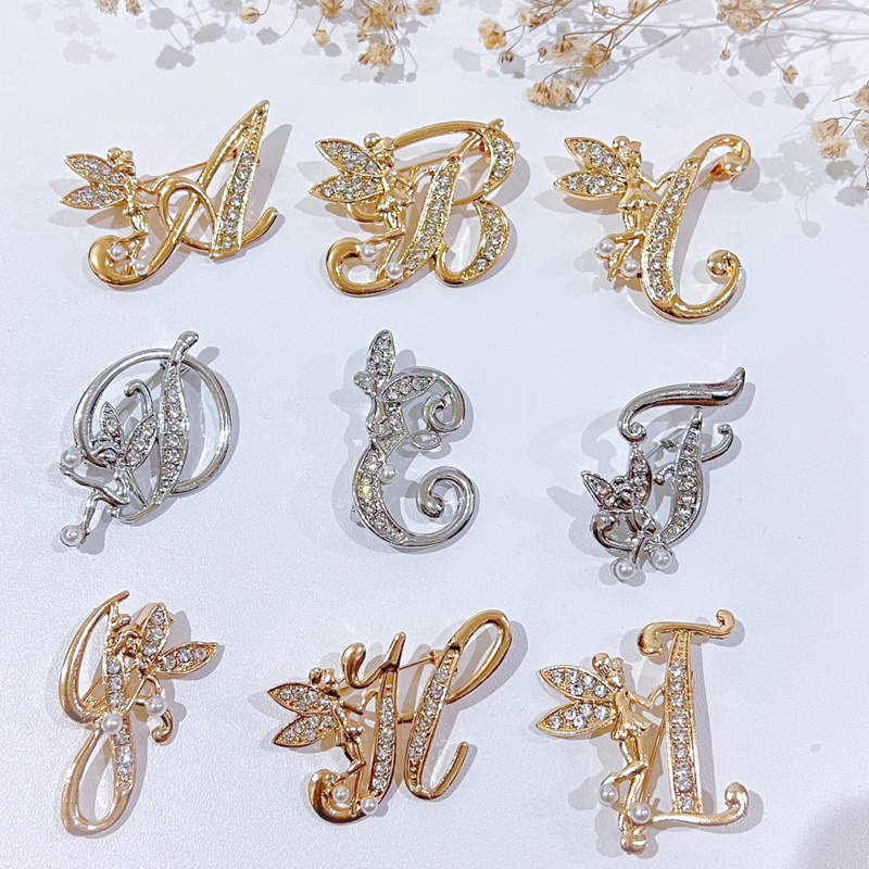 Jual Bros inisial nama gold / Bros alphabet /Bros inisial huruf Harga ...