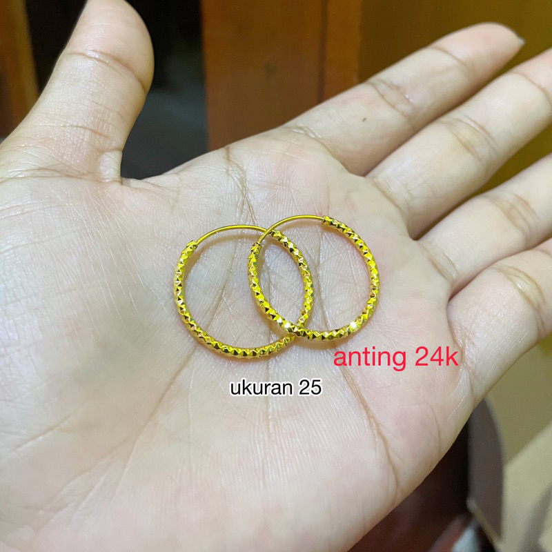 Jual Anting Ring Ukir Kuning Emas (Original 24K) | Shopee Indonesia