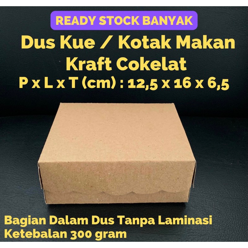Jual Dus Kue / Kotak Makan Snack Box R5 12,5cm x 16cm x 6,5cm Kraft ...