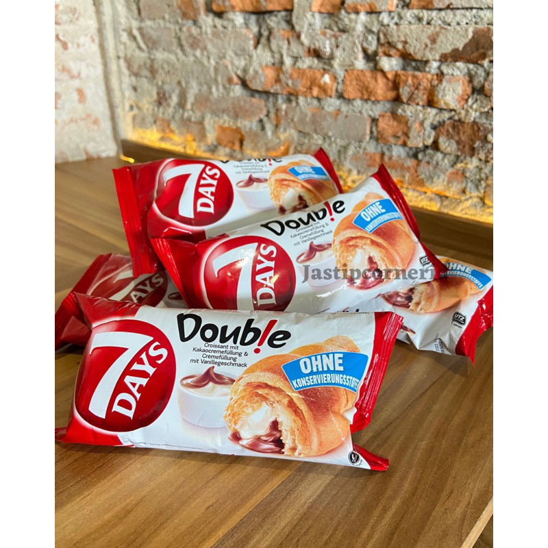 Jual ROTI 7 DAYS DOUBLE EROPA CROISSANT CHOCOLATE VANILA (2 FLAVOUR ...