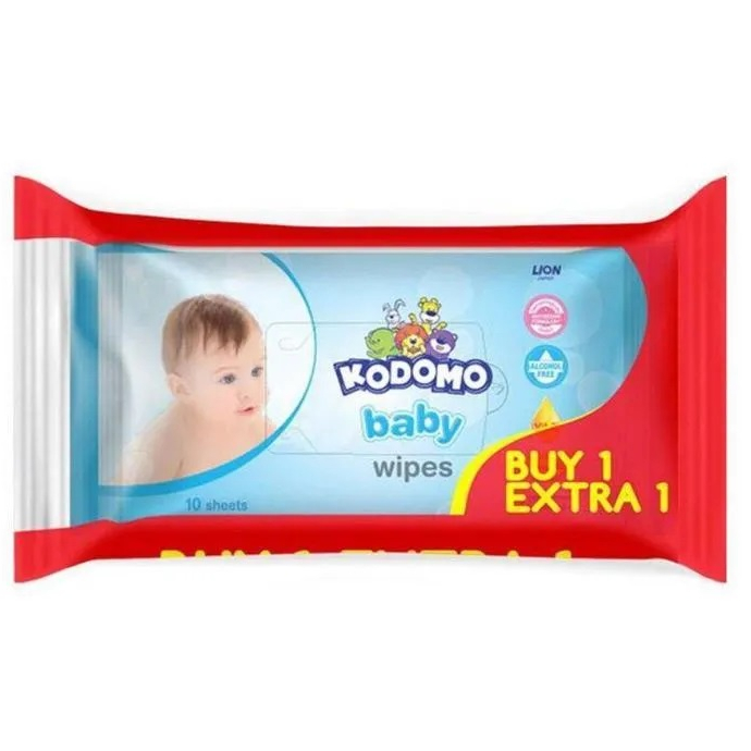 Jual KODOMO TISSUE BASAH BABY 10 SHEETS BUY 1 GET 1 PINK BIRU HIJAU 10s ...