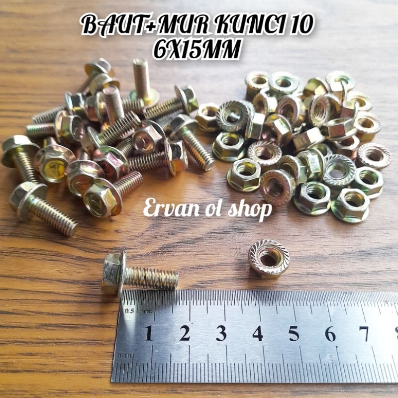 Jual BAUT BAUD 10 KUNCI RING ATAU PAS MODEL ORI MOTOR 6MMX15MM SUDAH ...