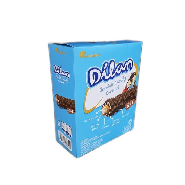 Jual Dilan Chocolate Crunchy Box Wafer Coklat Garudafood Isi 12pcs ...