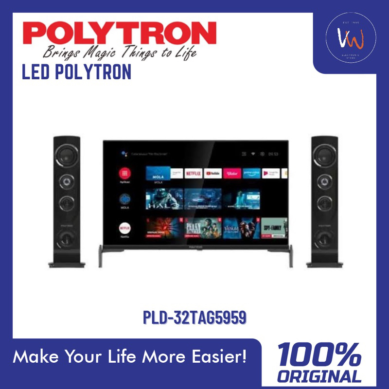 Jual LED Polytron PLD-32TAG5959 / Android Tv with Tower Speaker ...