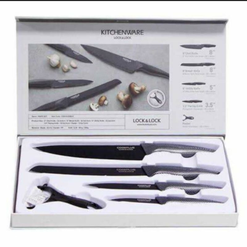 Jual L&L Cookplus Knife 5Set ckk101s5 Black | Shopee Indonesia