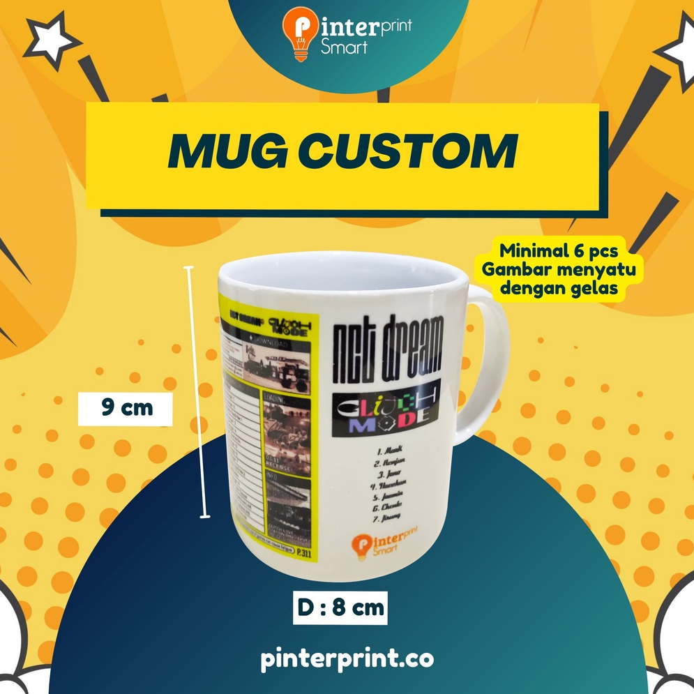 Jual Gelas / Mug Custom Ukuran Mug Standar 11 OZ = 325 ml | Shopee ...