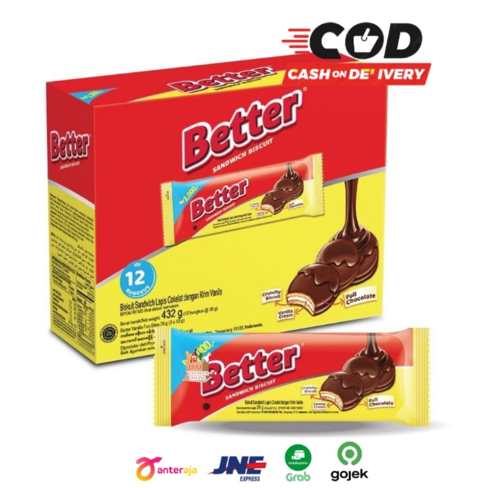 Jual (JSO) Biskuit Better Sandwich Biscuit 30gr 1 pack isi 3 pcs ...