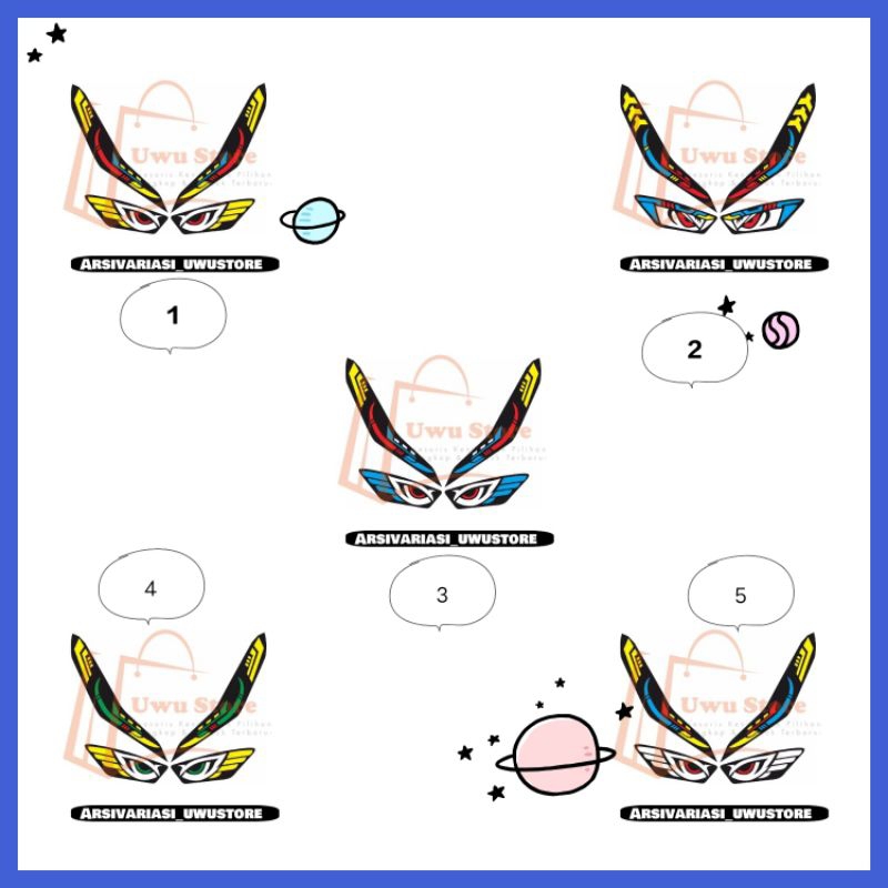 Jual Variasi Cutting Sticker Mata Elang Lampu Honda Vario Alis Motif ...