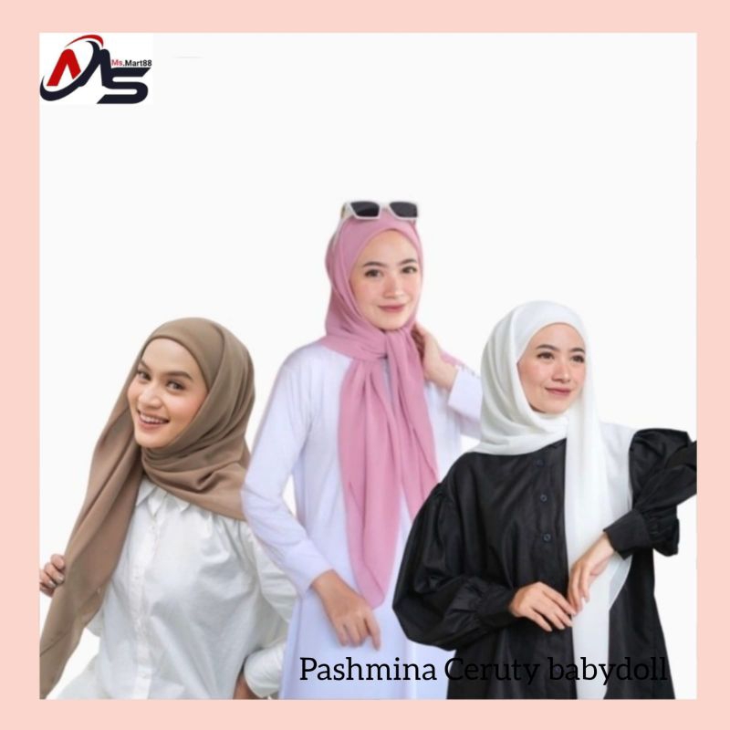 Jual Pashmina / Hijab Pasmina Ceruty Babydoll | Shopee Indonesia