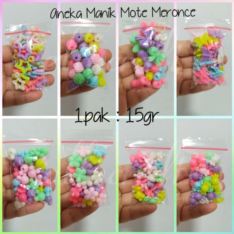 Jual 15gr Manik Mote Meronce Pita,Bunga,Bintang,Kuda,Kupu Kupu,Mickey ...