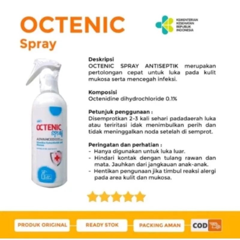 Jual OCTENIC SPRAY 250ML / P3K / PERAWATAN LUKA / PEMBERSIH LUKA ...