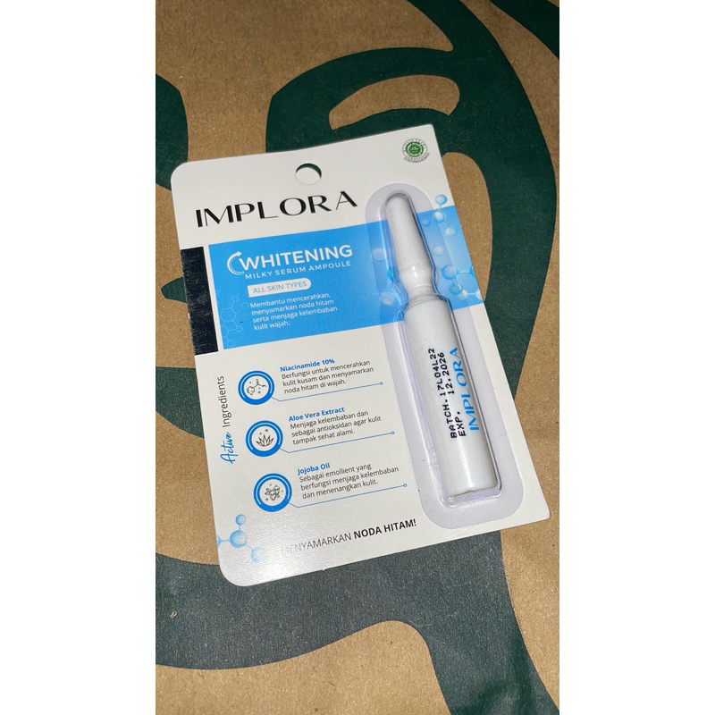 Jual IMPLORA Whitening Milky Serum Ampoule | Shopee Indonesia