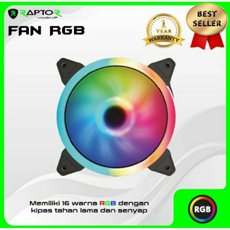 Jual Fan RGB Casing Gaming 12cm LED Auto Dual RGB RAPTOR FAN Silent 16 ...