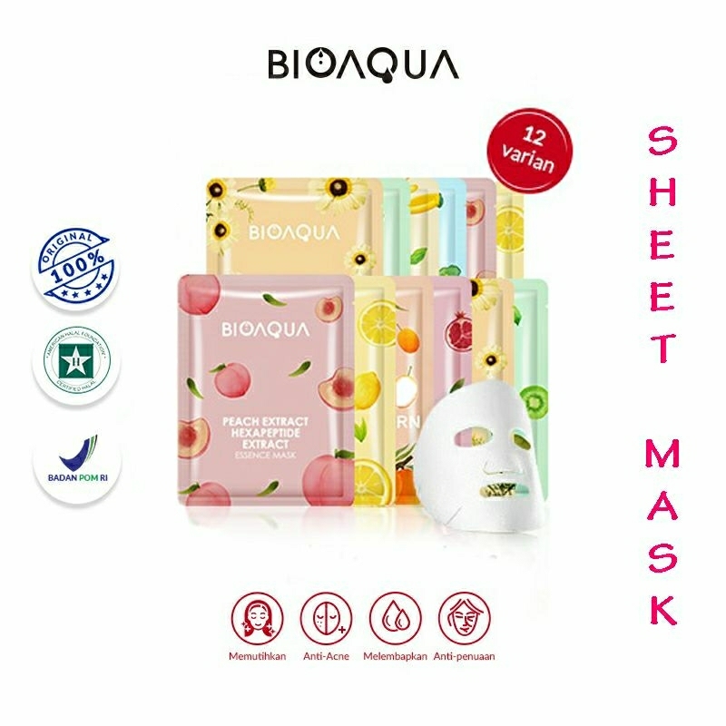 Jual BIOAQUA Sheet Mask Hydrating Essence Mask (12 Varian) | Shopee ...
