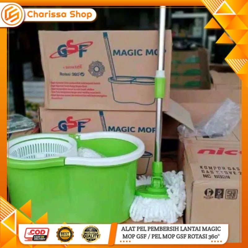 Jual Alat Pel Pembersih Lantai Magic Mop GSF / Pel Mop GSF Rotasi 360 ...