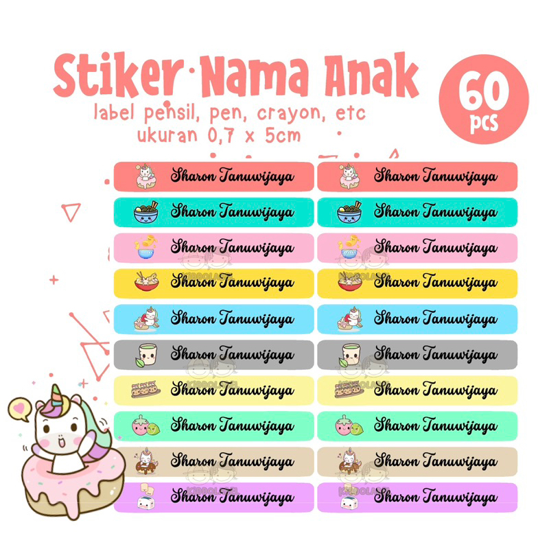 Jual Label nama anak stiker pensil | Shopee Indonesia
