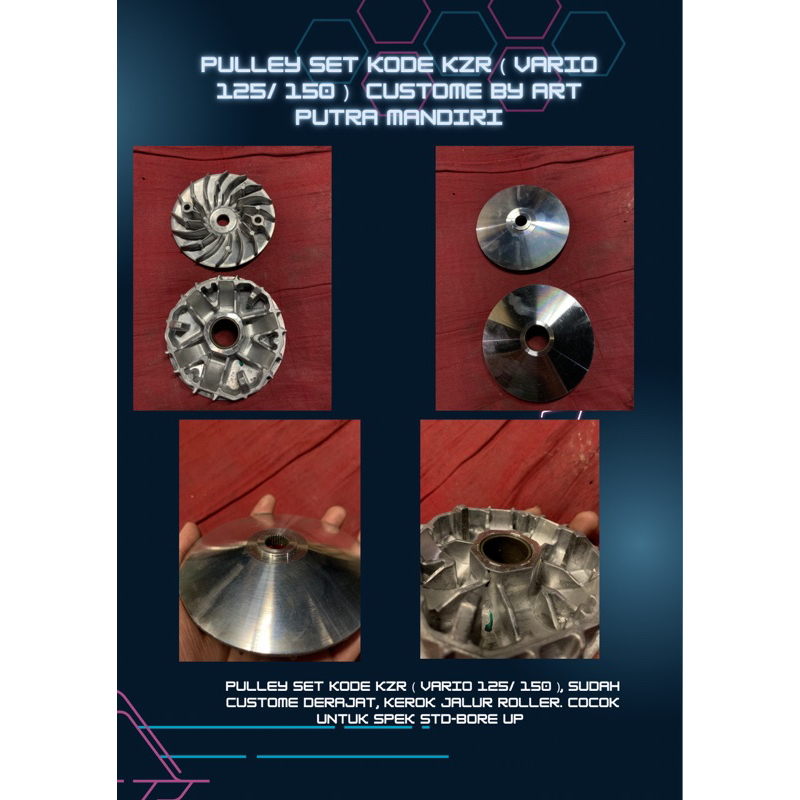 Jual PULLEY SET KODE KZR ( VARIO 125 / 150 ) CUSTOME BY ART PUTRA ...