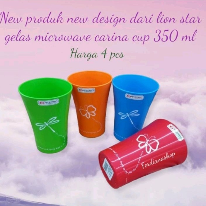 Jual Gelas plastik carina cup 350 ml GC - 15 Lion star 4 pcs | Shopee Indonesia