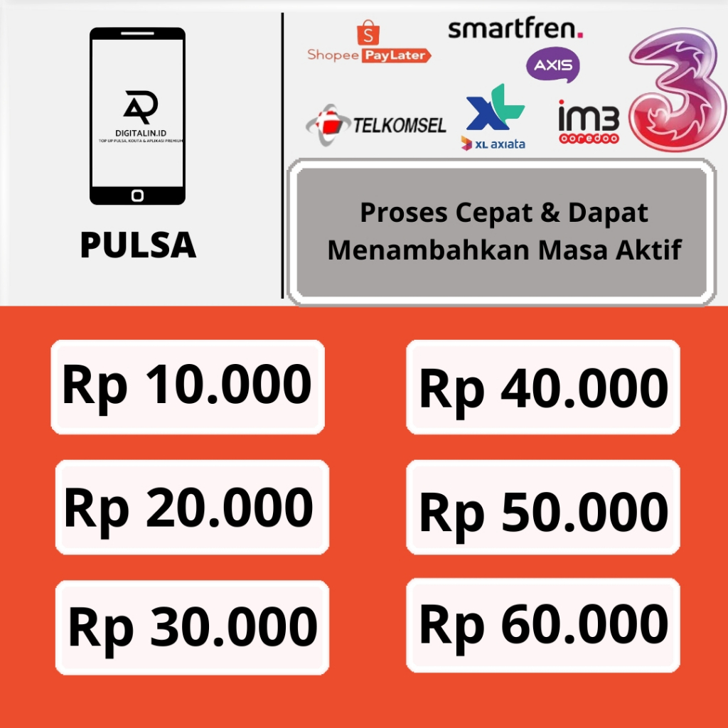 Harga Pulsa Tri 60k Terbaru Juni 2023 |BigGo Indonesia