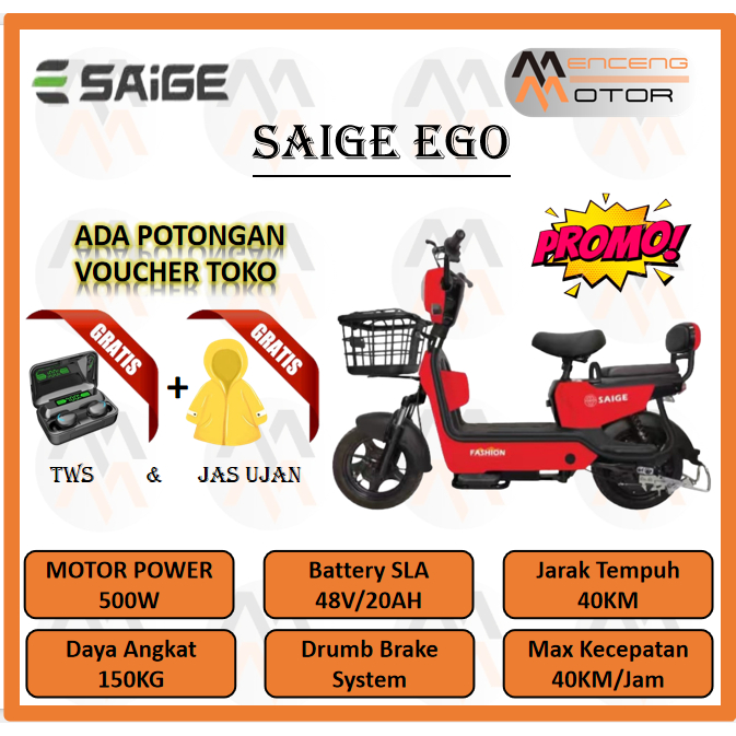 Harga saige sepeda listrik Terbaru Okt 2024 |BigGo Indonesia