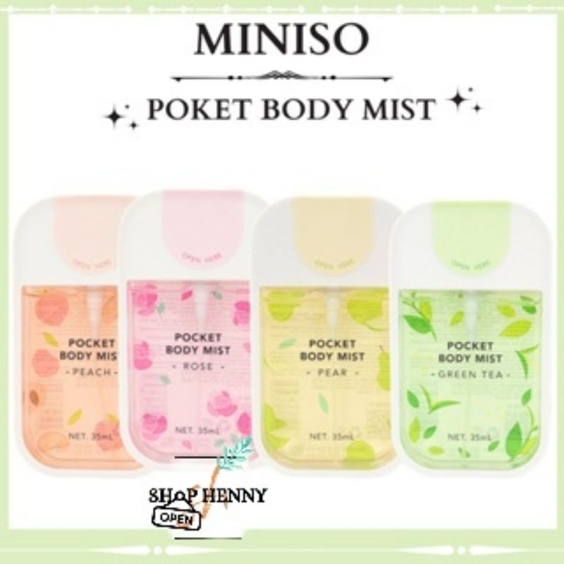 Jual Miniso Parfum Body Spray Pocket Body Mist 35mL dengan H