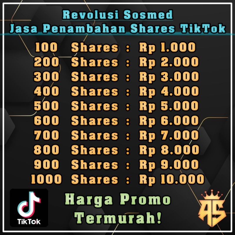 Harga Tiktok Shares Terbaru Mei 2025 | BigGo Indonesia