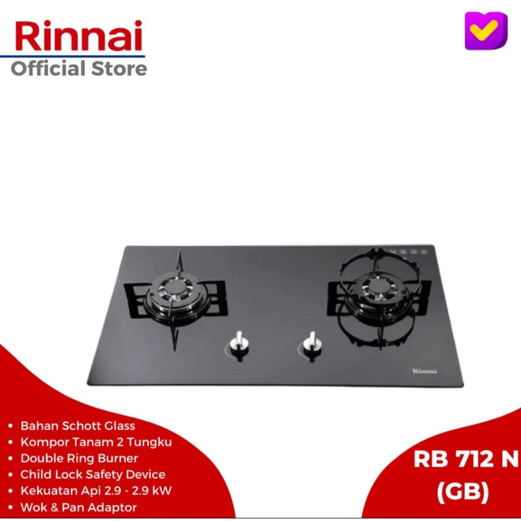 Harga RINNAI KOMPOR TANAM RB-712N(GB) Terbaru Nov 2025 | BigGo Indonesia