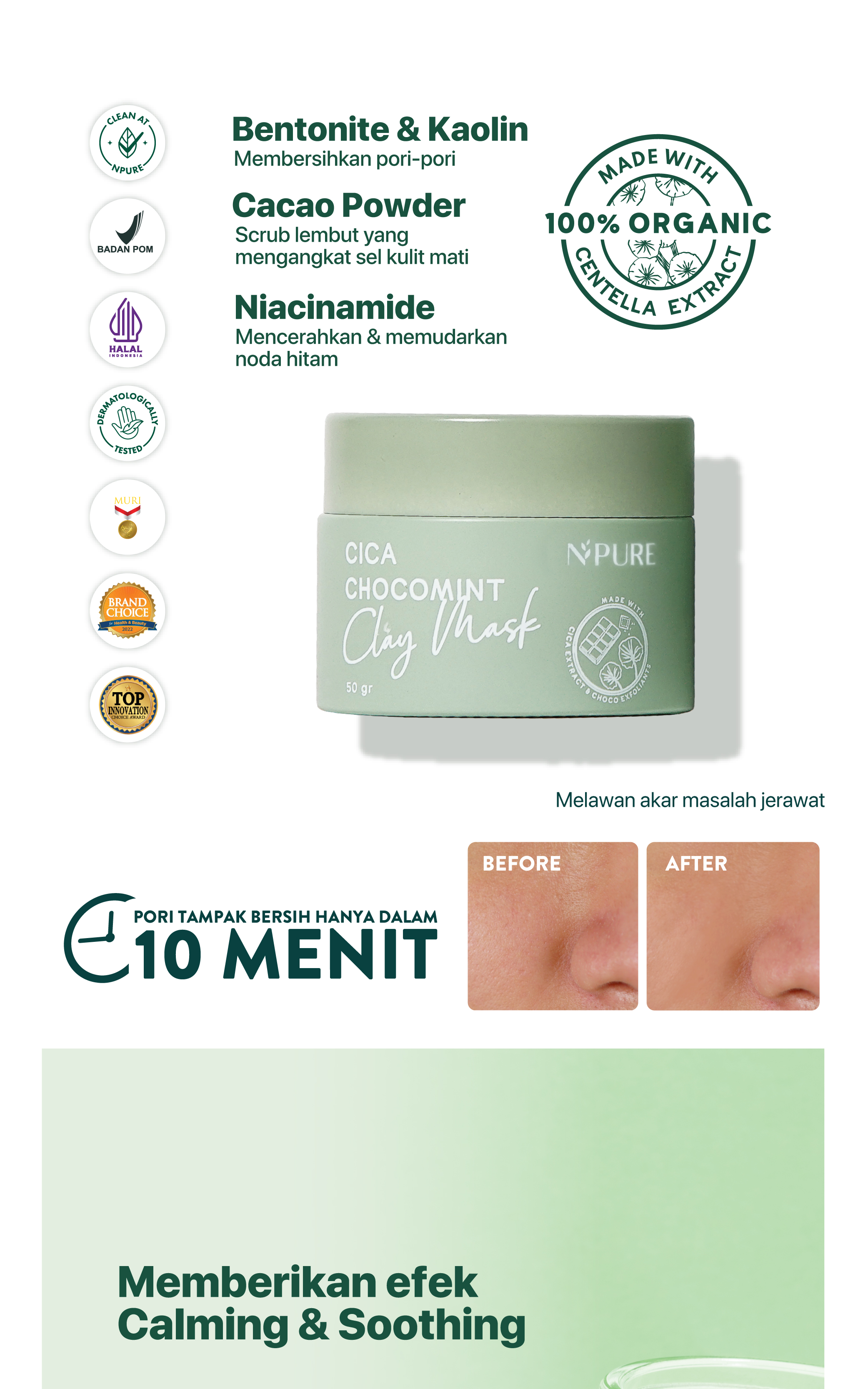 NPURE Cica Chocomint Clay Mask