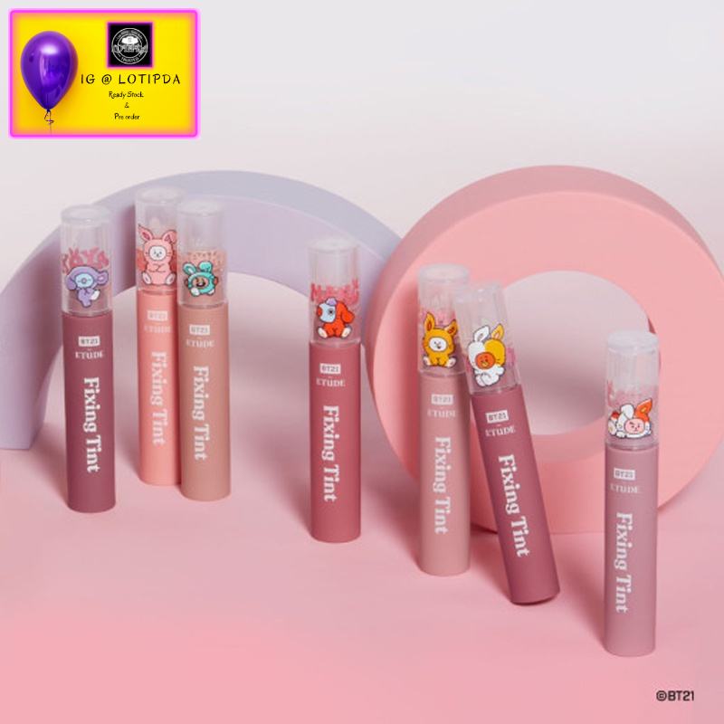 Jual BT21 X Etude BT21 Fixing Lip Tint 4g Lipstick BT21 Official Korea ...