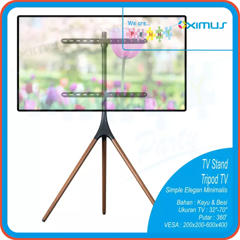 Jual TV Stand / Tripod TV Simple Elegan Minimalis Bahan Kayu + Besi ...