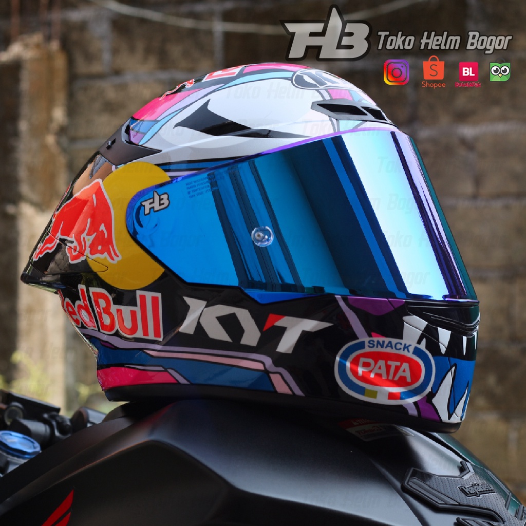 Jual KYT TT Course Bastianini 2022 repaint visor BLUE spoiler 3D SMOKE ...